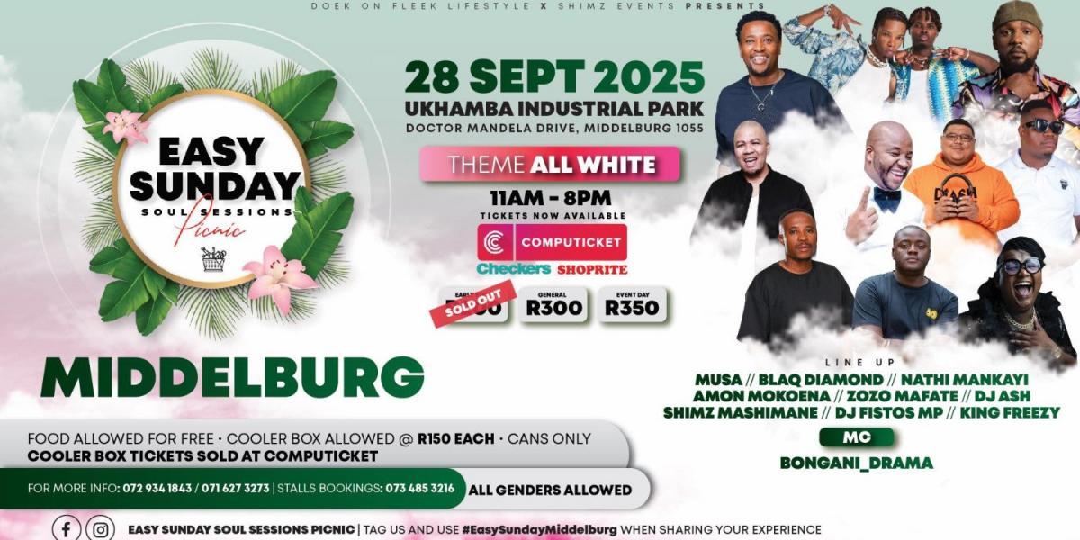 Easy Sunday Soul Sessions Picnic Middelburg at Ukhamba In... | Computicket