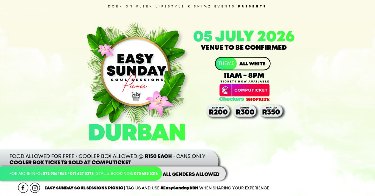 Easy Sunday Soul Sessions Picnic Durban at Durban | Computicket