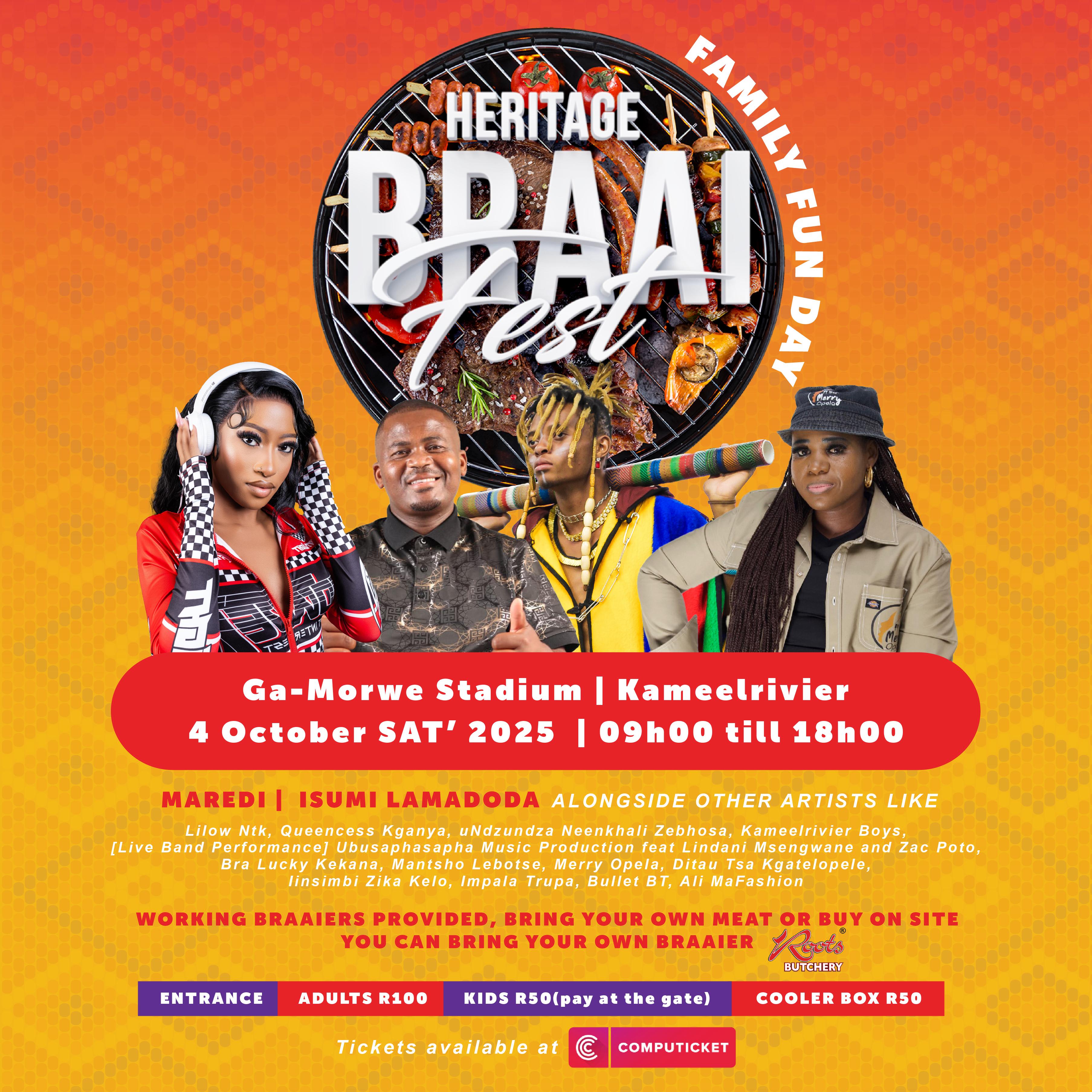Super B Heritage Braai Fest at Kameelrivier Stadium | Computicket